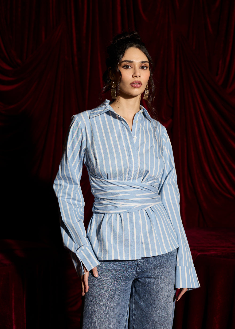 Bluebell Wrap Stripe Shirt – Lea Clothing Co.
