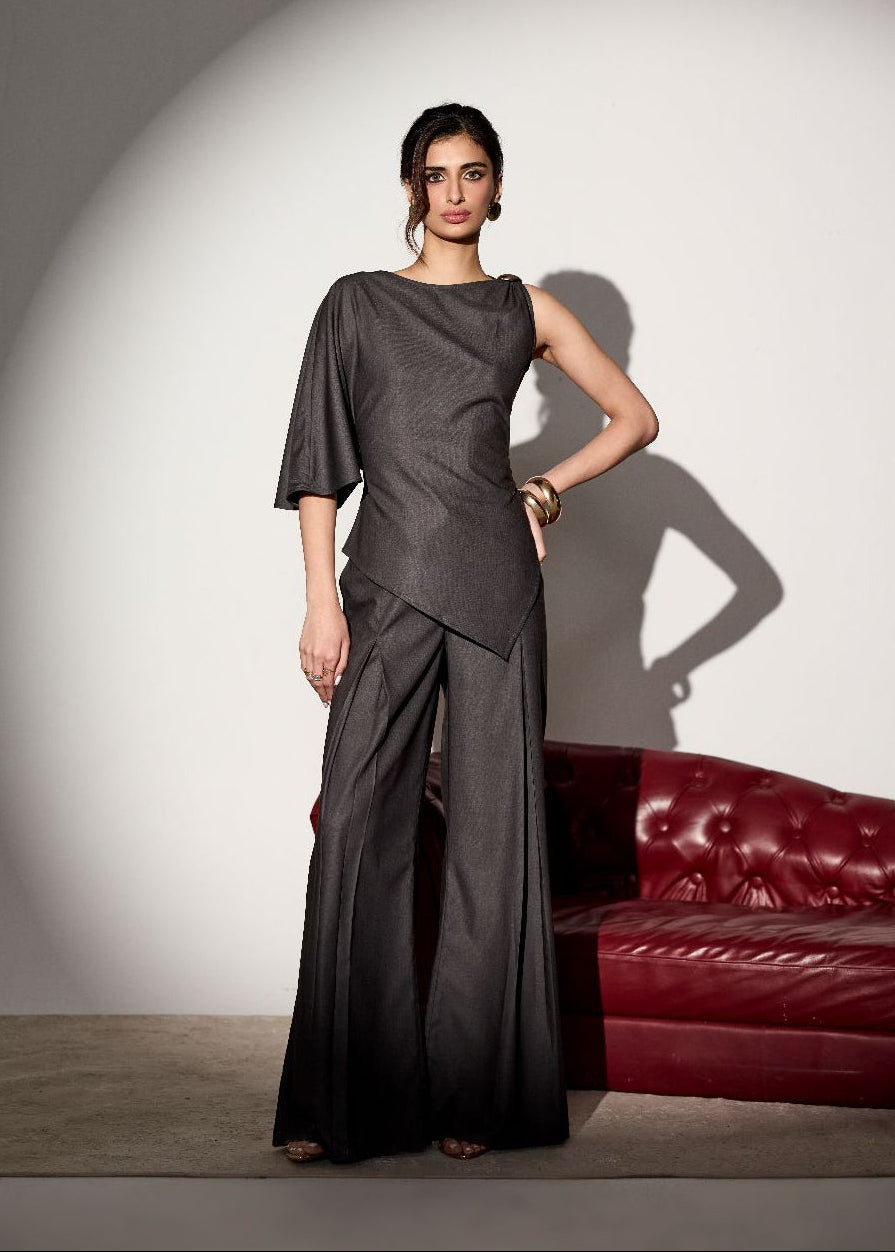 Vionne Grey Wide-Leg Pants – Lea Clothing Co.
